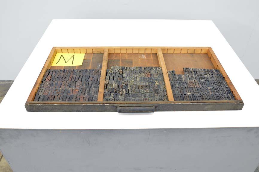 Lot #191: Letterpress Type Drawer - Over 300 Letters - WireBids